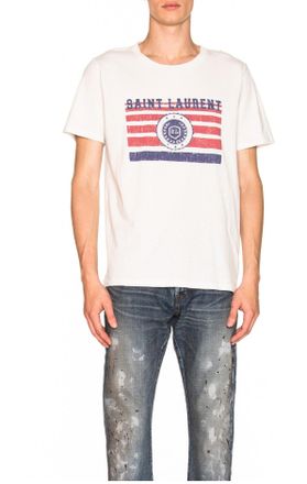 Saint Laurent White Flag League Tee Size M