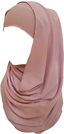 Lina & Lily Écharpe Hijab pour Femme Musulmane, Foulard Tissu Opaque et Léger en Crêpe Bubble (Rose Mauve)