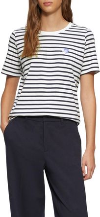 s.Oliver Gestreiftes T-Shirt im Relaxed Fit mit Herz-Stickerei