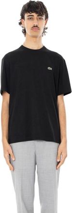 Lacoste Homme, Tops, Noir, Taille: M T-shirt en coton coupe classique
