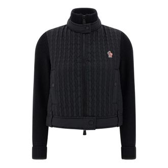 Moncler Padded Wool Zip-Up Cardigan - - Knitwear - Damen - Schwarzk - L