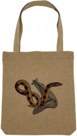 Fabulous Sac Shopping Tote Bag Aspect Lin - Serpent de lInfinie Biologie Illustration Ancienne - Sac de Courses Toile Epaisse 360g Beige Naturel Cabas Port&eacute; Ep