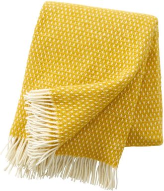 Klippan Creme-gelbe Wolldecke