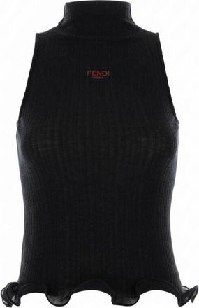 Fendi Damen Shirt aus geripptem Baumwolljersey