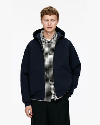 Arket Scuba-Kapuzenjacke Mit Reißverschluss -Blau