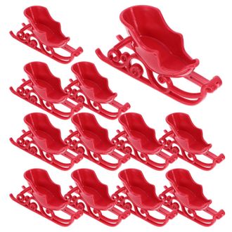 BESPORTBLE GOOHOCHY 12 St&uuml;ck Teiliges Miniatur Weihnachtsmann-Schlitten Rote Xmas Deko Stabile Filigrane Weihnachtsornamente f&uuml;r Party Tisch und Puppenhaus Kompa