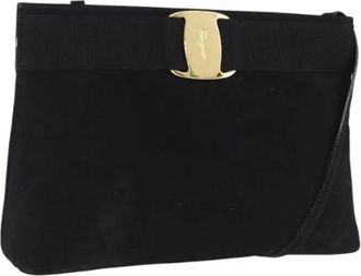 Ferragamo Sac bandouli&egrave;re en daim Pre-owned - Femme - Pre-owned - Noir - Taille: ONE Size