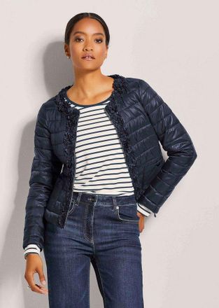 Madeleine Outdoorjacke Wattierte Steppjacke mit Bl&uuml;ten-Dekoration