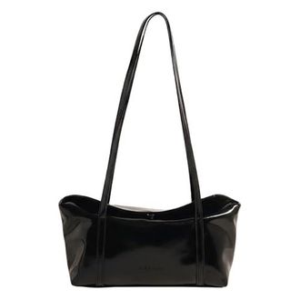 Generic Sac sous les aisselles en polyur&eacute;thane de grande capacit&eacute; Boston avec pendentif, polyvalent, voyage et usage quotidien pour femme, Noir, 16.14x9.84x5.