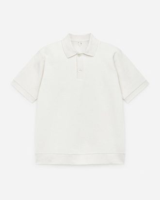 Arket Strukturiertes Polohemd -Wei&szlig;