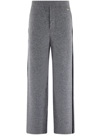 Ferragamo pantalon à plaque logo - Gris