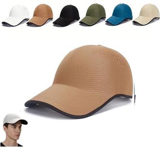 Generic Seamless Packable Lightweight Sports Baseball Cap, Ultra-Breathable Washable, Portable Quick-Dry Hat for Golf Travel (Yellow)