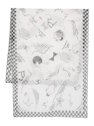 Fendi foulard imprimé en soie - Blanc