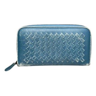 Bottega Veneta Portefeuille en cuir vintage Pre-owned - Femme - Pre-owned - Bleu - Taille: ONE Size