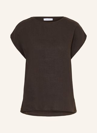Darling Harbour Darling Harbour T-Shirt Im Materialmix Mit Leinen braun