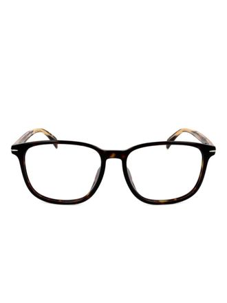 Eyewear by David Beckham Eckige Brille in Schildpattoptik - Braun