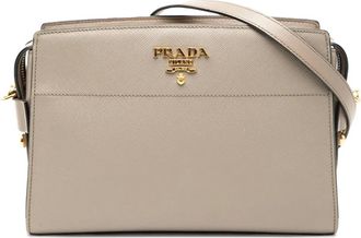 Prada sac à bandoulière Esplanade en cuir Saffiano et City (2013-2025) - Marron