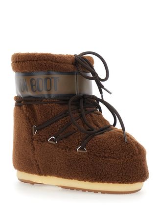Moon Boot Womens Bootie Icon Low Fleece Brown Boot