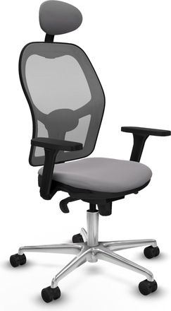 Piqueras y Crespo B&uuml;rostuhl aus Kunstleder mit 3D-Armlehnen, h&ouml;henverstellbarer Lendenwirbelst&uuml;tze und festem Kopfteil, ausgestattet mit 5 Positionen und injiziertem Sc