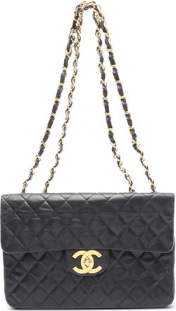 Chanel sac porté épaule Maxi XL Classic en peau dagneau (1994-1996) - Noir