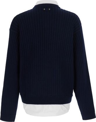 Balenciaga Layered Cotton Sweater - Blue