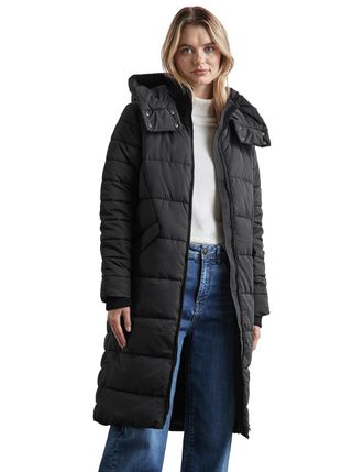 Street One Street ONE Damen A201975 Gef&uuml;tterte Lange Jacke,Schwarz,34