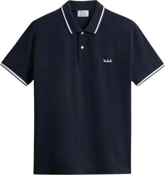 Woolrich Polo Monterey Melton - Homme - Tops - Bleu - Taille: S