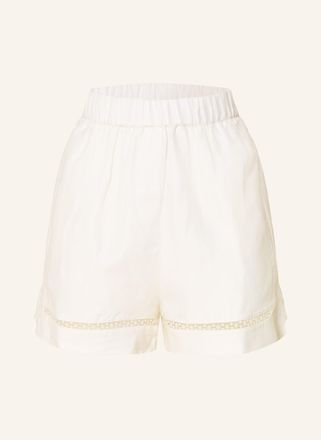 Maje Shorts Mit Leinen Und Spitze weiss
