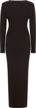 Blaz&eacute; Milano Womens Long Ribbed Dress Brown Wool