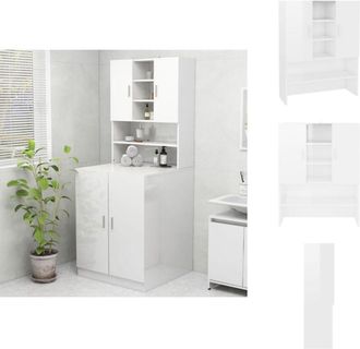 vidaXL Zubehör für Waschmaschinen und Wäschetrockner - Living Waschmaschinenschrank Hochglanz-Weiß 70,5x25,5x90 cm