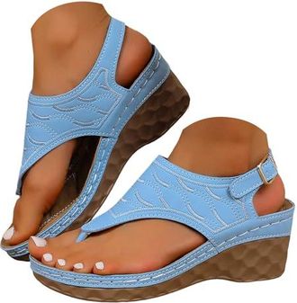 Generic Sandales compens&eacute;es orthop&eacute;diques pour femme 2026 avec soutien de la vo&ucirc;te plantaire - Sandales antid&eacute;rapantes - Chaussures de plage habill&eacute;es - Chaus