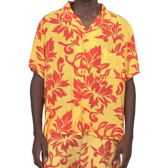 ERL Erl, Homme, Chemises, Jaune, Taille: XL Chemise Fleurs Tropicales