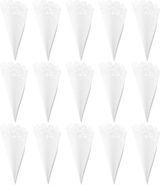 BESPORTBLE 40st&uuml;cke Hochzeitskonfetti Wei&szlig;e Papierkegel Bl&uuml;tenblattkegel f&uuml;r Hochzeiten Kleine Konfetti-Kegel Kegel-tischdekorationen Konfetti-papierkegel Blumen