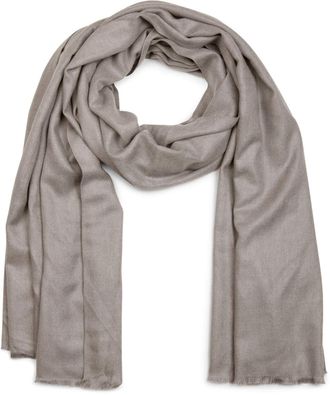 styleBREAKER weicher Stola Schal in Unifarben mit Fransen, Tuch, Unisex 01017070, Farbe:Grau