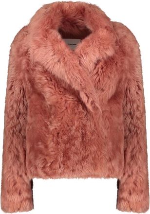 Yves Salomon Femme, Vestes, Rose, Taille: 36 FR Elegant Lamb Fur Jacket
