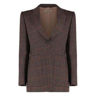 Chlo&eacute; Wolle Seide Revers Jacke - - Jackets - Damen - Braun - 2XS