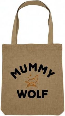Fabulous Sac Shopping Tote Bag Aspect Lin - Mummy Wolf Family Cute - Sac de Courses Toile Epaisse 360g Beige Naturel Cabas Port&eacute; Epaule Solide Imprim&eacute; en Franc