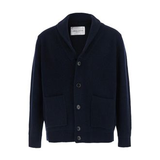 Roberto Collina Veste &agrave; revers crant&eacute;s - Homme - Pulls - Bleu - Taille: M
