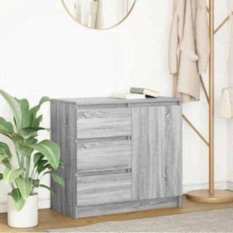 vidaXL Sideboard mit Schublade Grau Sonoma 71x35x65 cm Holzwerkstoff Vidaxl
