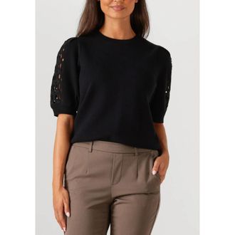 Object Objyuki S/S RE Knit Pullover 140 - - Knitwear - Damen - Schwarzk - XS