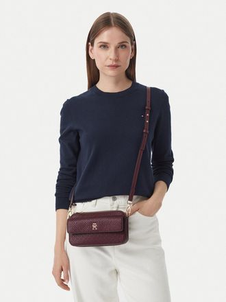 Tommy Hilfiger Handtasche Tommy Hilfiger Th Icon Camera Bag Mono AW0AW18922 Dunkelrot