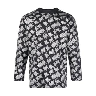 ERL Bedrucktes Langarmshirt aus Strick - - Tops - Herren - Schwarzk - M