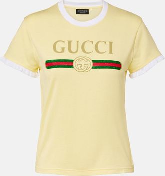 Gucci T-shirt en coton &agrave; logo