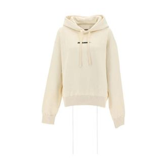 Jil Sander Logo Hoodie - - Sweatshirts & Hoodies - Damen - Beige - S