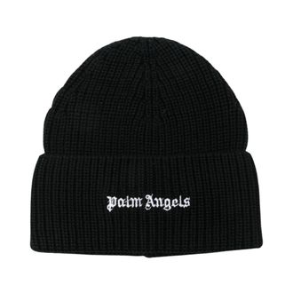 Palm Angels Bonnet en maille &eacute;paisse - Homme - Accessoires - Noir - Taille: ONE Size