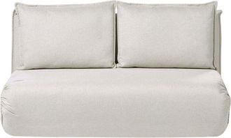 Beliani Canap&eacute;-lit 2 Places en Simili-Lin sans Accoudoirs avec Coussins Suppl&eacute;mentaires pour Enfants Blanc Cass&eacute; Roros