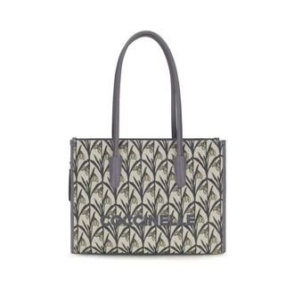 Coccinelle Sac Cabas Jacquard Fleuri - Femme - Sacs - Gris - Taille: ONE Size