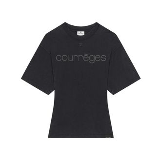 Courr&egrave;ges T-Shirt - - Tops - Damen - Schwarzk - S