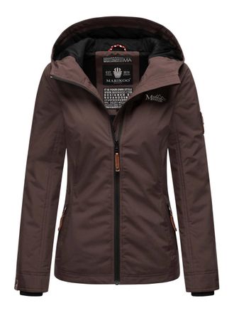 Marikoo Damen &Uuml;bergangsjacke - Brombeere, leicht mit Kapuze & Kragen