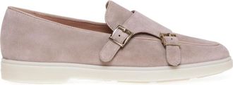 Santoni Femme, Chaussures, Beige, Taille: 37 1/2 EU Mocassins en daim &agrave; double boucle